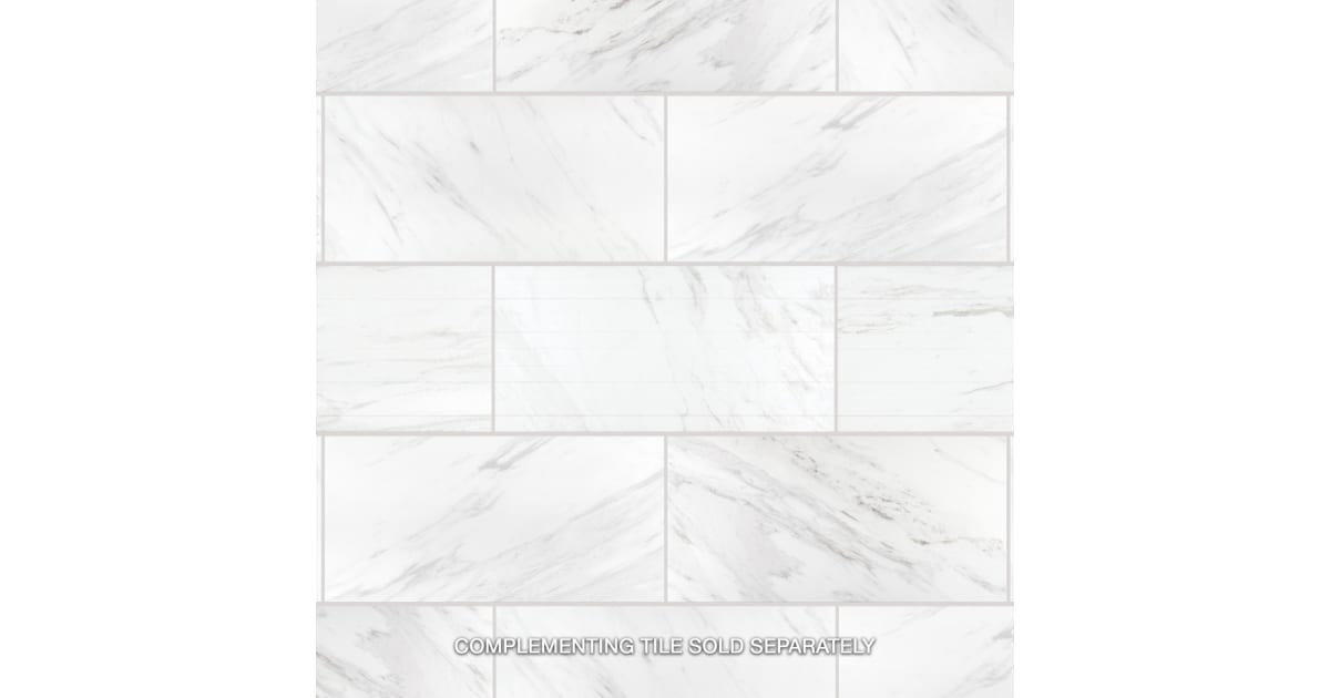 Merola Tile FCD13CET Eterno Carrara - 13" x 26" Solid Floor and Wall ...