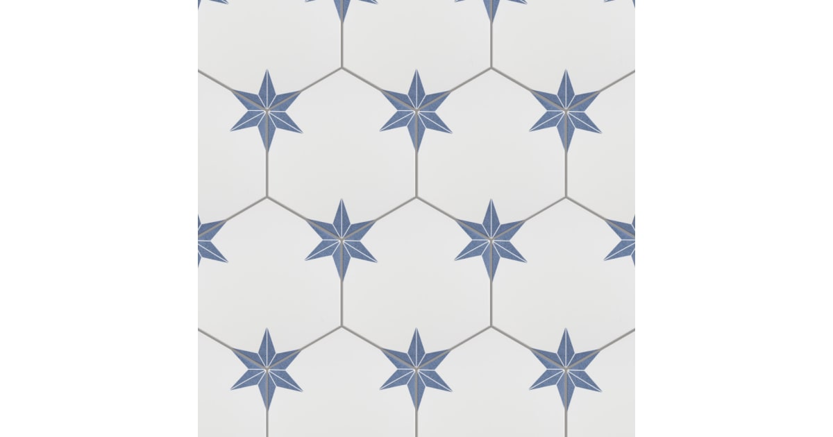 Merola Tile FCDSTAZX Stella - 9" x 10" Encaustic Floor and Wall Tile ...