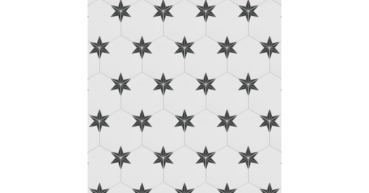 Merola Tile FCDSTNEX Stella - 9" x 10" Encaustic Floor and Wall Tile ...