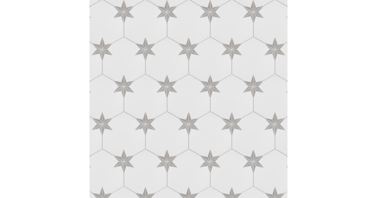 Merola Tile FCDSTSLX Stella - 9" x 10" Hexagon Floor and Wall Tile ...