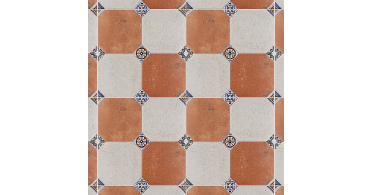 Merola Tile FEM13MNM Manises Decor- 13" x 13" Square Floor and Wall ...