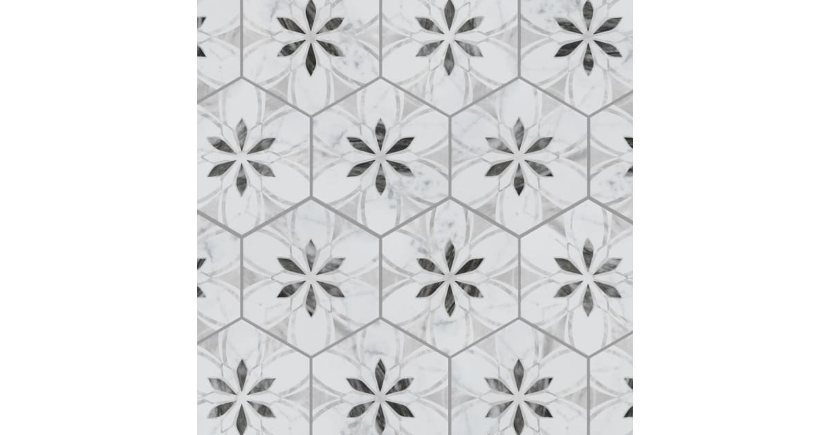 Merola Tile FEQ8BXFDL Classico - 7" x 8" Hexagon Floor and Wall Tile ...