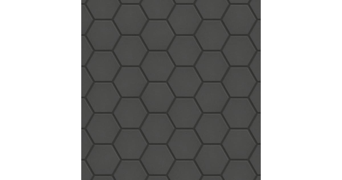 Merola Tile FJBG2HBK Gotham Hex - 2" x 2" Hexagon Geometric Floor and ...