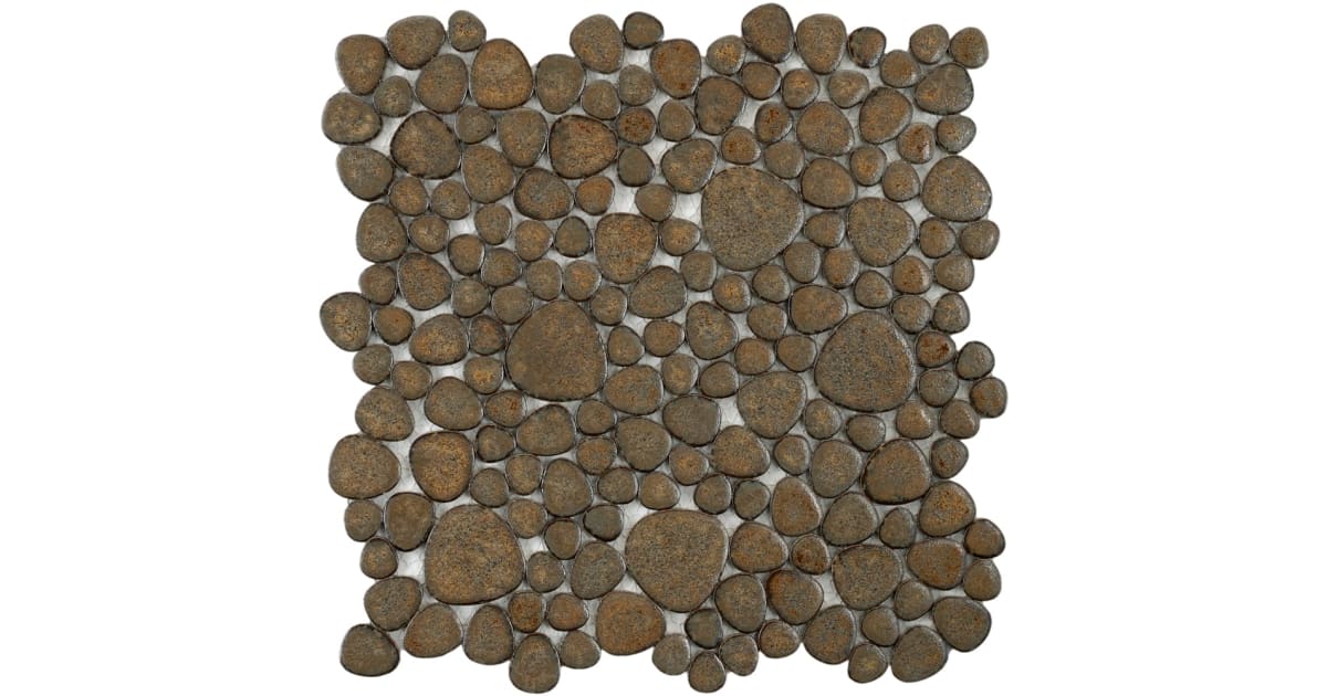 Merola Tile FKOPS720 Pebble - 11" x 11" Specialty Pebble and Rock Floor ...