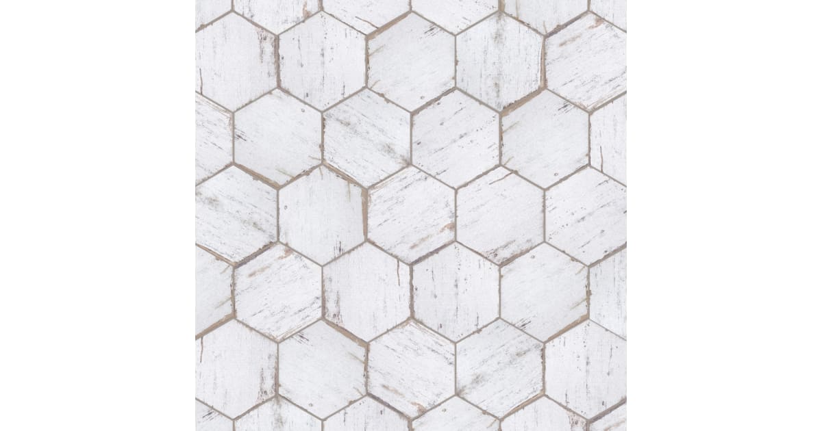 Merola Tile FNURTX10BL Retro - 7" x 8" Hexagon Floor and Wall Tile ...