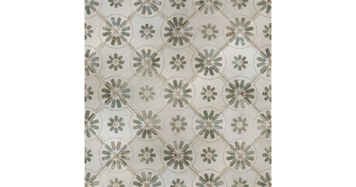 Merola Tile FPE18KBMS Kings Blume - 18" x 18" Square Floor and Wall ...