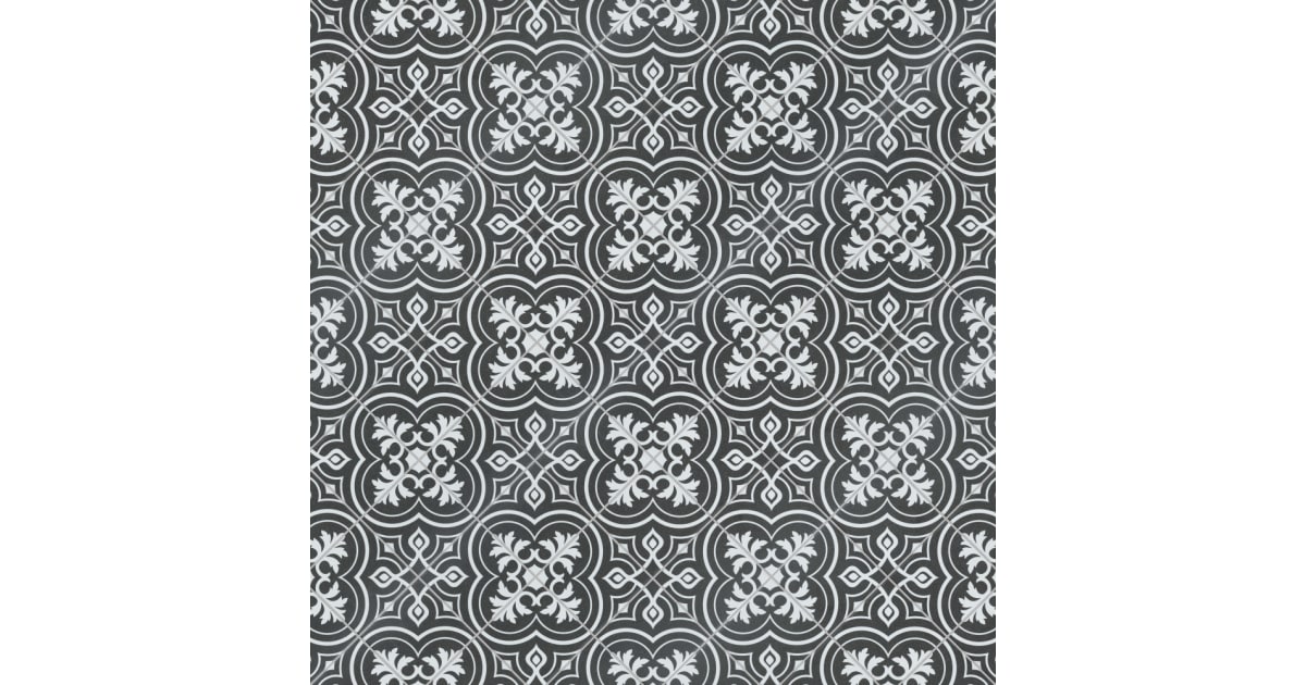 Merola Tile FPEHMVBK Harmonia - 13" x 13" Square Floor and Wall Tile ...