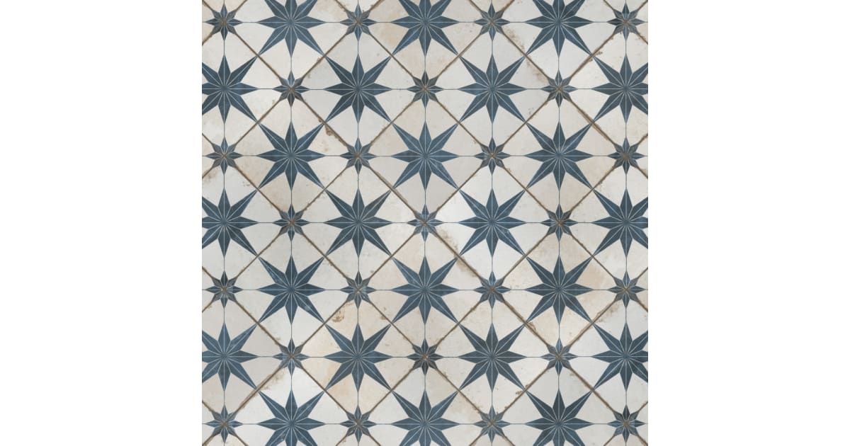 Merola Tile FPESTRB Kings Star - 18" x 18" Square Floor and Wall Tile ...
