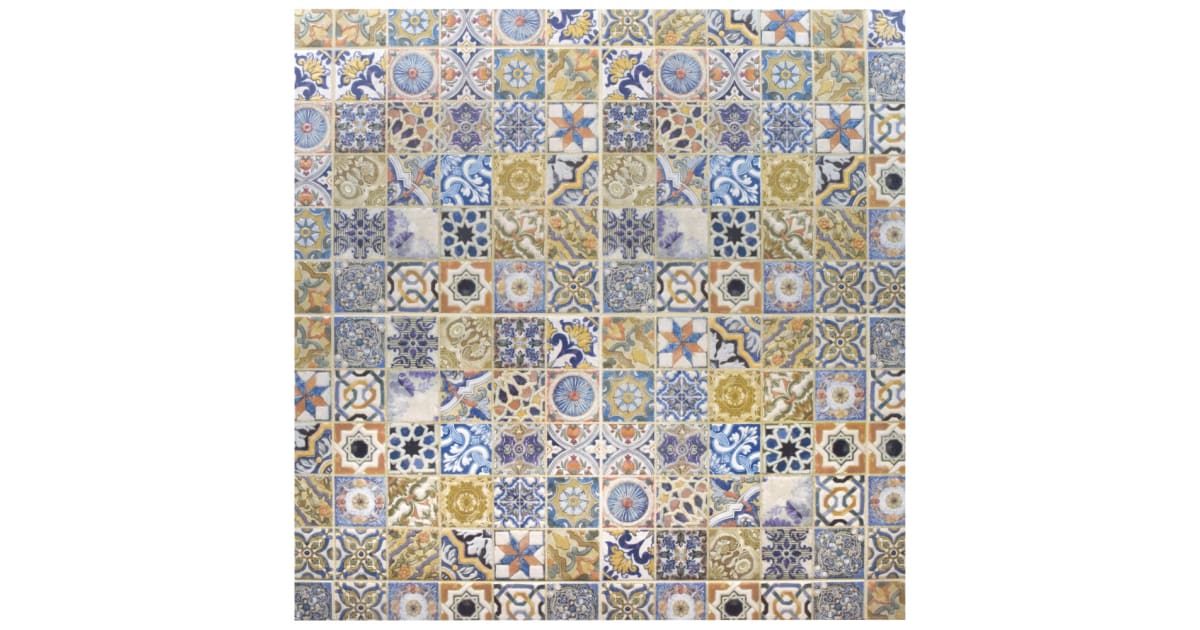 Merola Tile FPM12ARD Avila - 13" x 13" Square Encaustic Floor and Wall ...