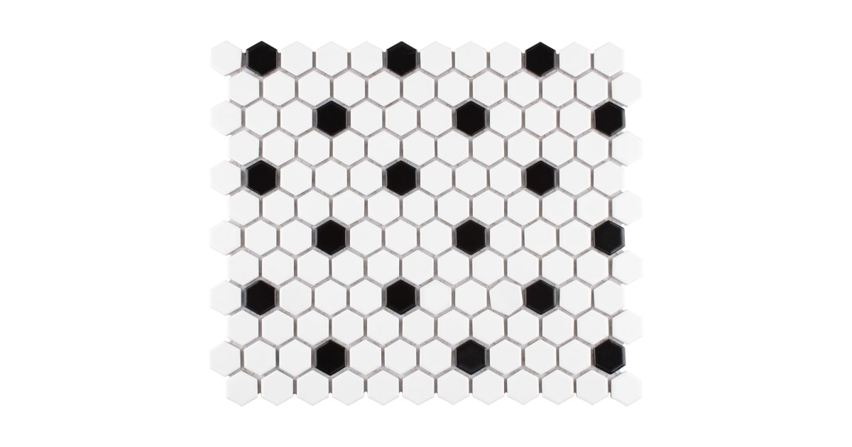 Merola Tile FTC1MMCWD-PLT Madison - 1" x 1" Hexagon Penny Floor and ...