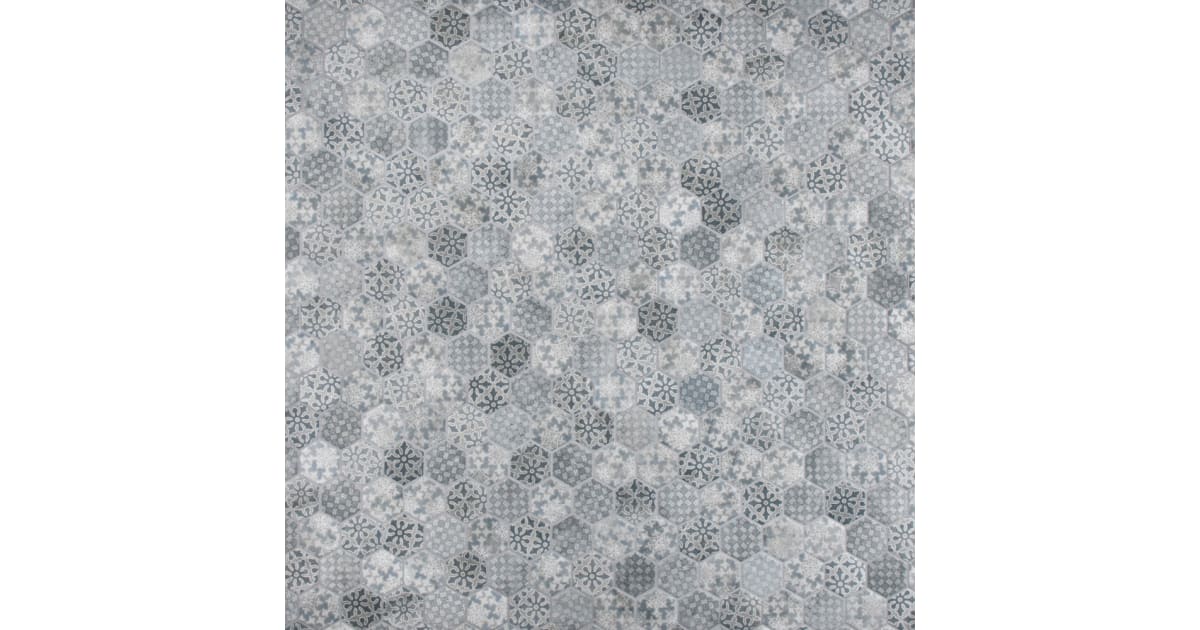 Merola Tile FTC2MDBL Medley Hex - 2" x 2" Hexagon Geometric Floor and ...