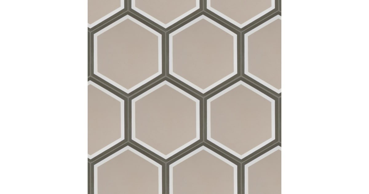 Merola Tile FVBCHOCH Cemento - 8" x 9" Hexagon Floor and Wall Tile ...