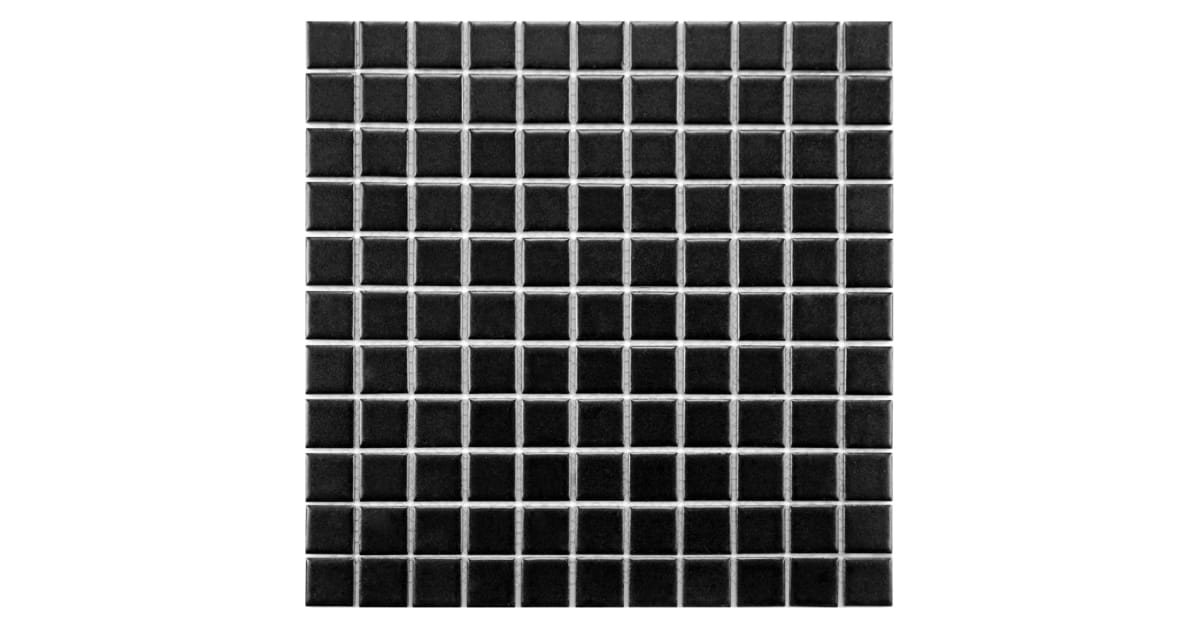 Merola Tile FXLMS1BK Metro Square - 1" x 1" Square Floor and Wall Tile ...
