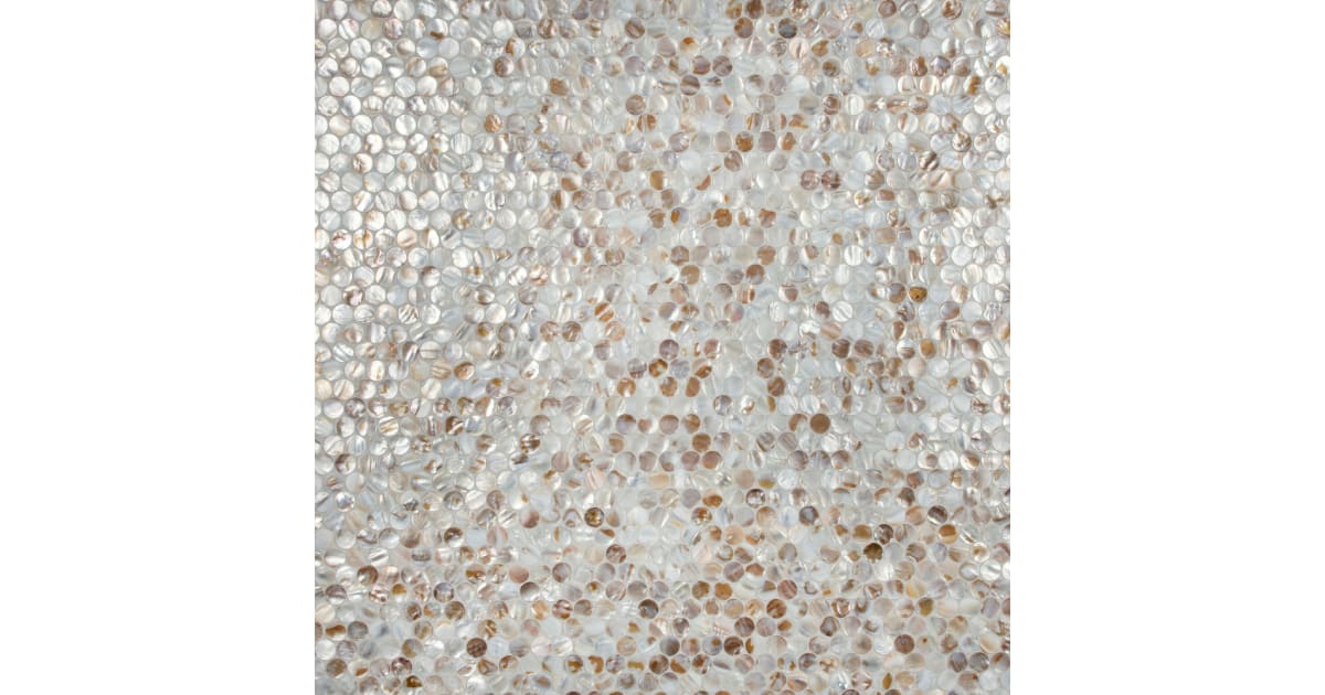 Merola Tile GDXCPNN Conchella - 1" x 1" Circle Penny Wall Mosaic Tile ...