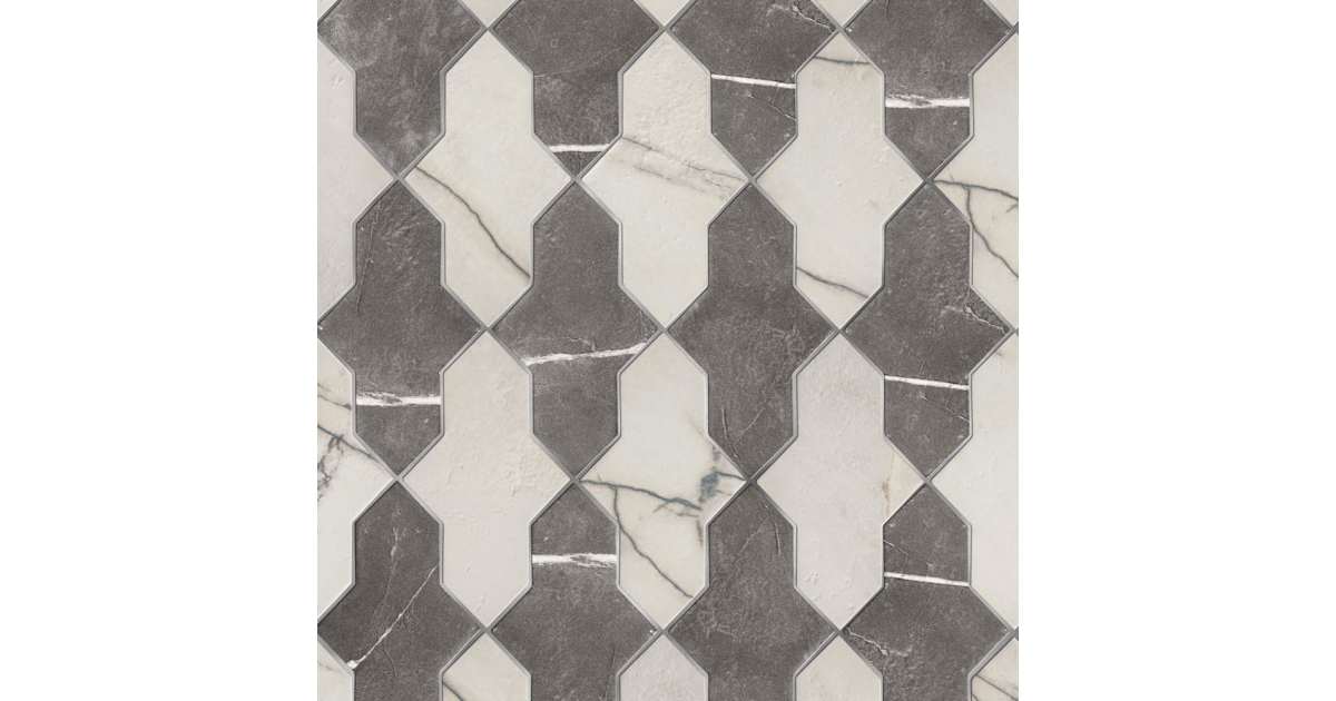 Merola Tile KNA9ISCKR Istanbul Shield - 5" x 8" Geometric Floor and ...