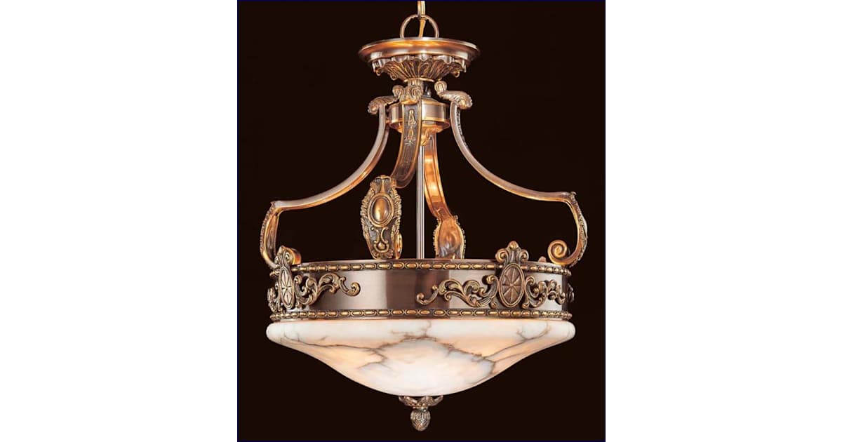 Metropolitan N6405-AN Alabaster Stone / Glass Five Light Bowl Pendant ...