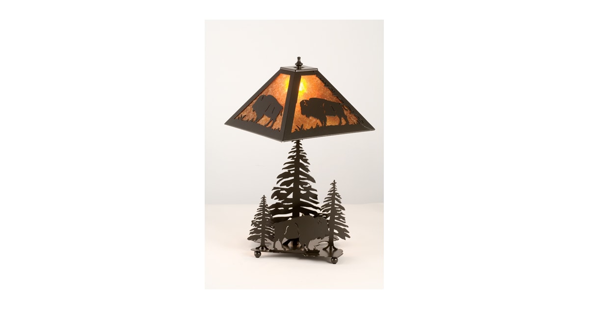 Meyda Tiffany 15380 Buffalo Lodge Style Vintage Table Lamp | Ferguson Home