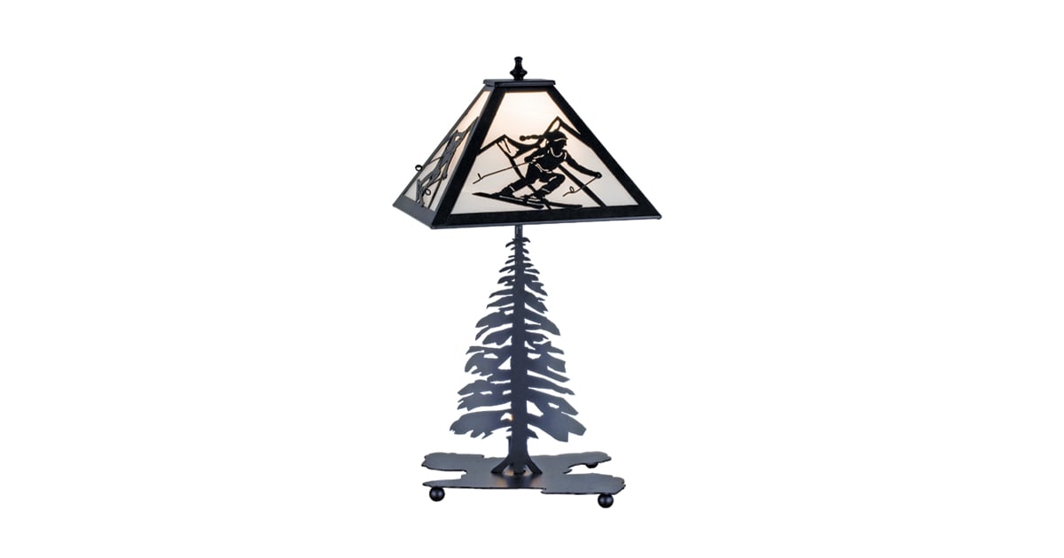 Meyda Tiffany 15425 Winter Ski Craftsman / Mission Two Light Table Lamp ...