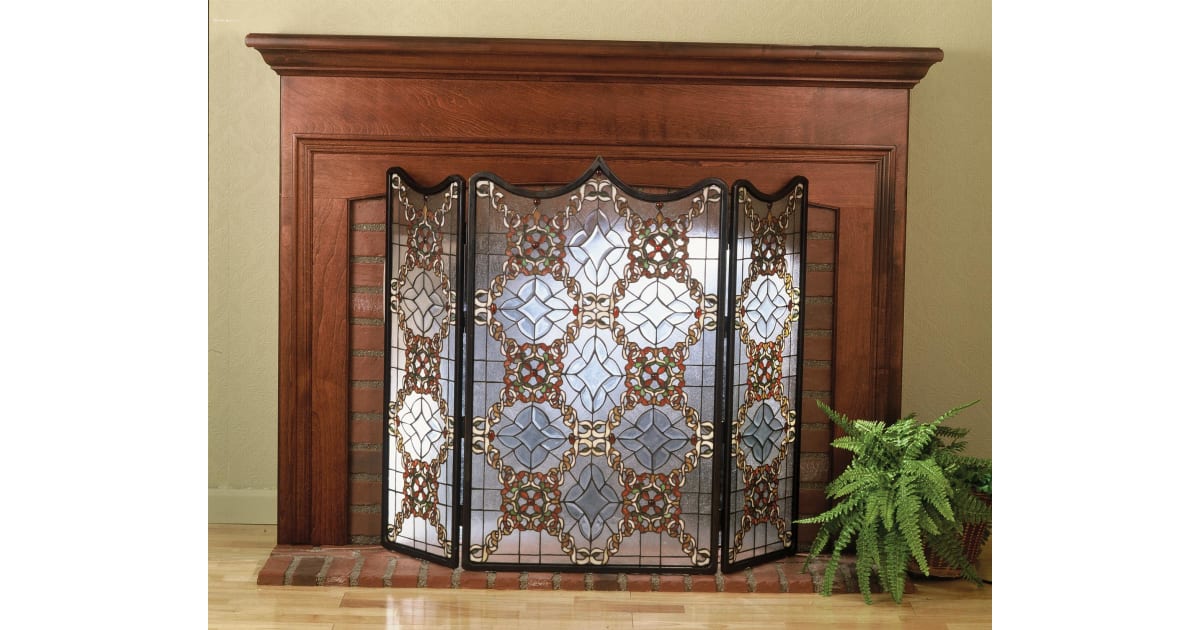 Meyda Tiffany 48092 Stained Glass / Tiffany Fireplace Screen from the ...
