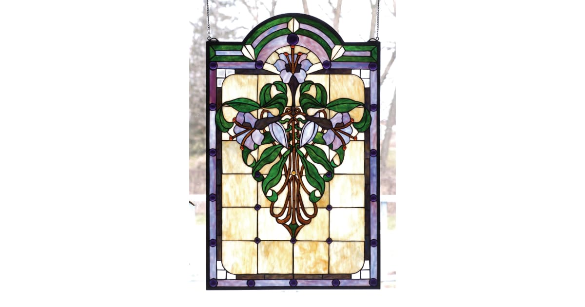 Meyda Tiffany 67136 Stained Glass Tiffany Window from the Nouveau Lily ...