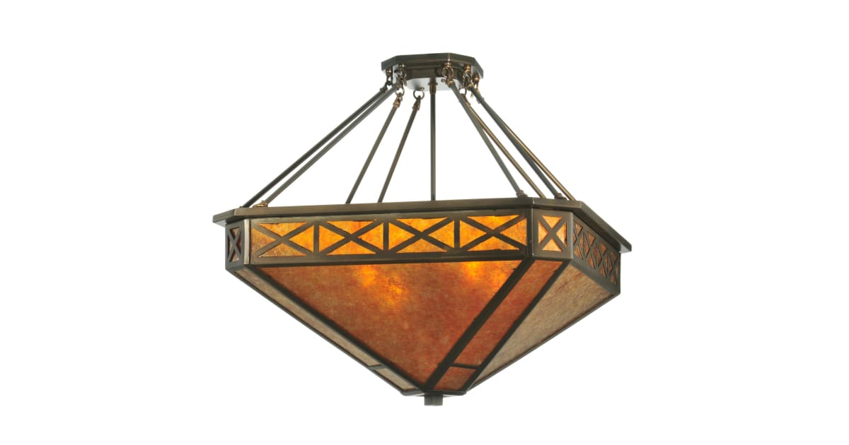 Meyda Tiffany 110803 25" W Amber Mica Diamond Mission Octagon Inverted ...