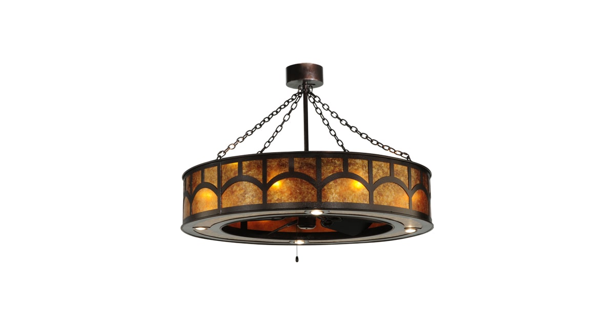 Meyda Tiffany 138522 Mission Hill Top 44" Wide 5 Blade Indoor / Outdoor ...