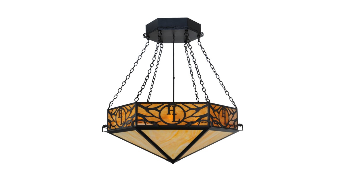 Meyda Tiffany 142795 Hexagon Logo 6 Light 48" Wide Pendant | Ferguson Home