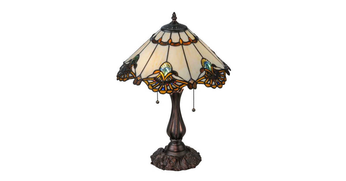 Meyda Tiffany 144058 Shell With Jewels 2 Light 21" Tall Hand-Crafted ...