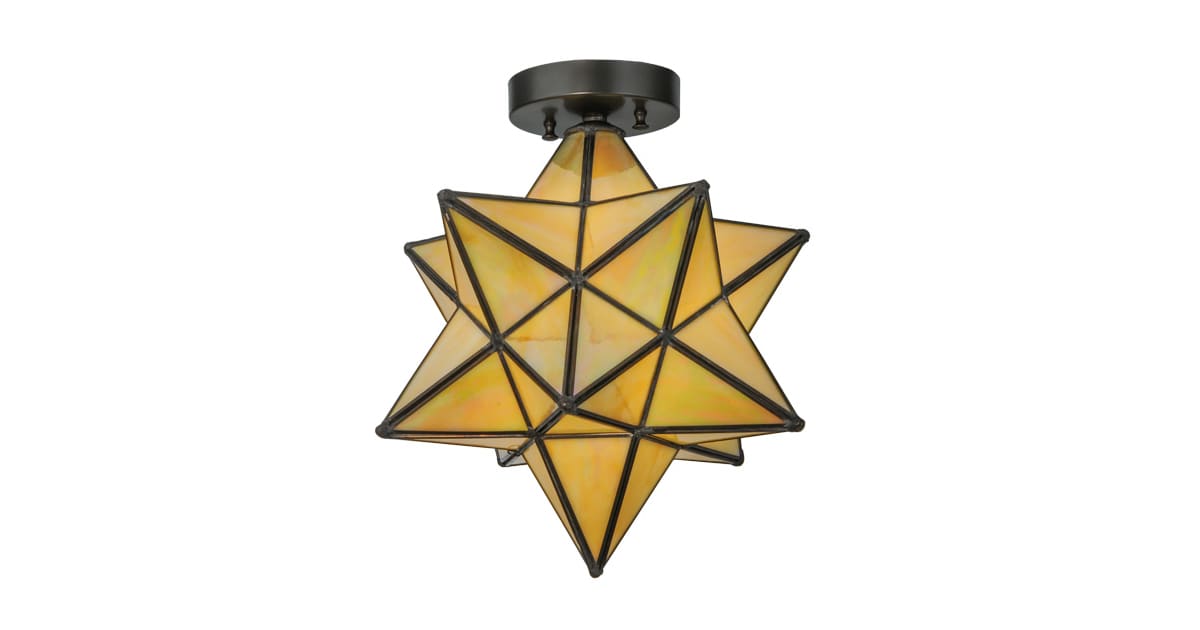 Meyda Tiffany 148883 Moravian Star 12" Wide Semi-Flush Ceiling Fixture ...