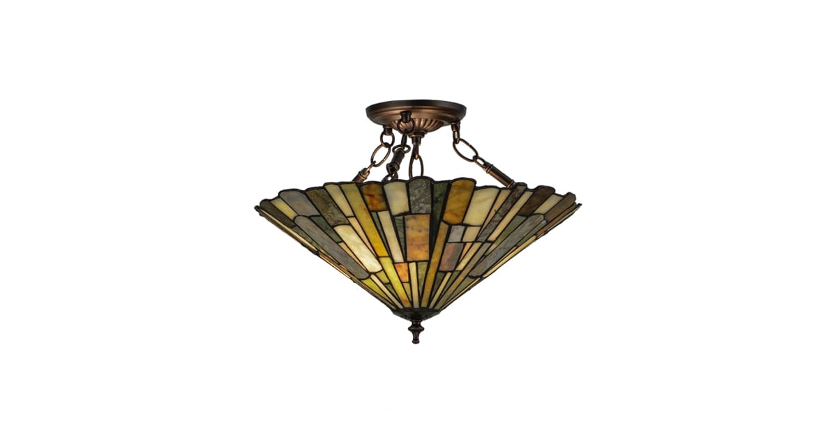 Meyda Tiffany 155108 Delta 3 Light 17" Wide Semi-Flush Ceiling Fixture ...