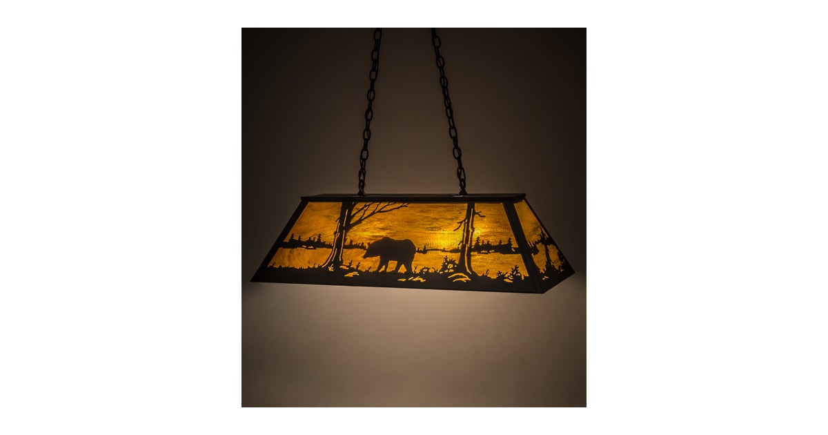 Meyda Tiffany 173487 Bear at Lake 6 Light 39" Wide Linear Pendant ...