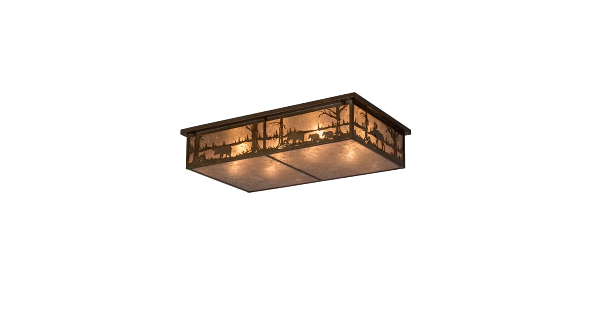 Meyda Tiffany 184447 Bears and Moose at Lake 8 Light 35" Wide Flush ...