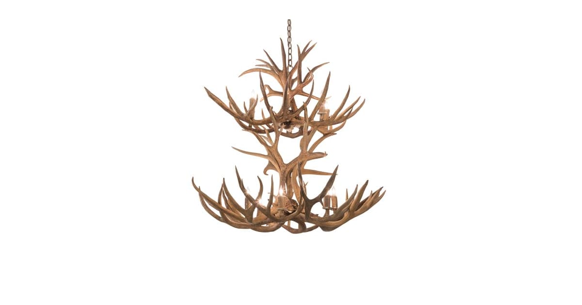 Meyda Tiffany 200463 Antlers 12 Light 42" Wide Antler Candle Style ...