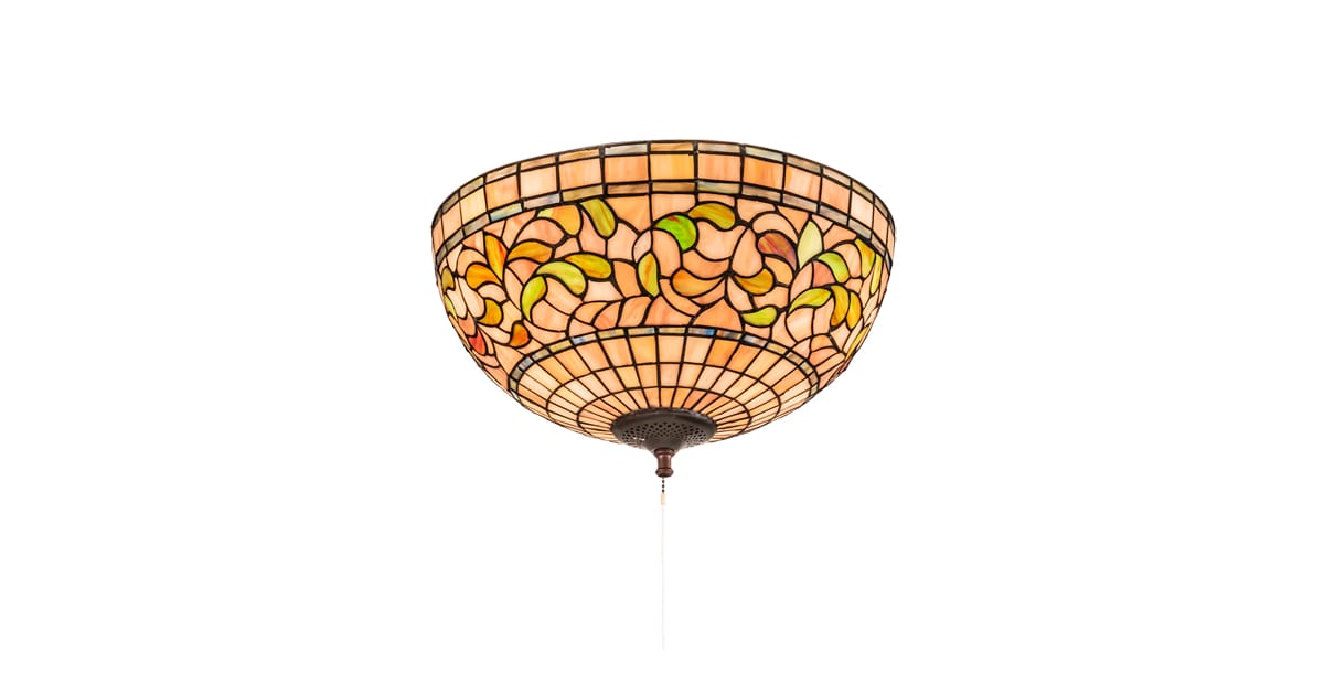 Meyda Tiffany 214929 Tiffany Turning Leaf 3 Light 16" Wide Semi-Flush ...