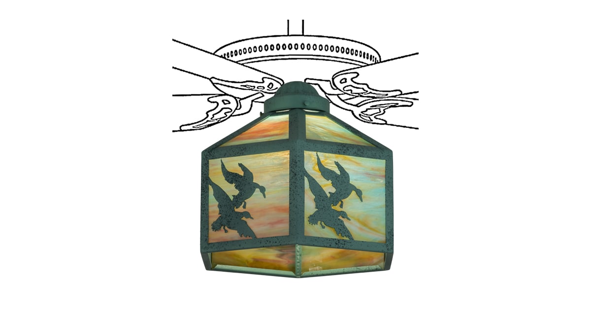 Meyda Tiffany 22339 Ducks in Flight 13" Wide Single Ceiling Fan Light ...