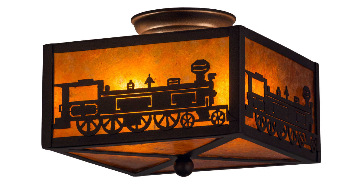 Meyda Tiffany 23985 Train 2 Light 14-1/2" Wide Flush Mount Ceiling ...