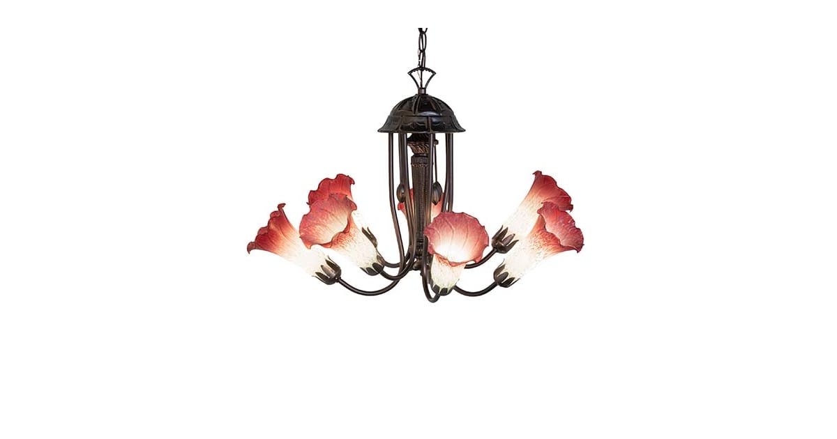 Meyda Tiffany 251577 Pink/White Tiffany 7 Light 24" Wide Chandelier ...
