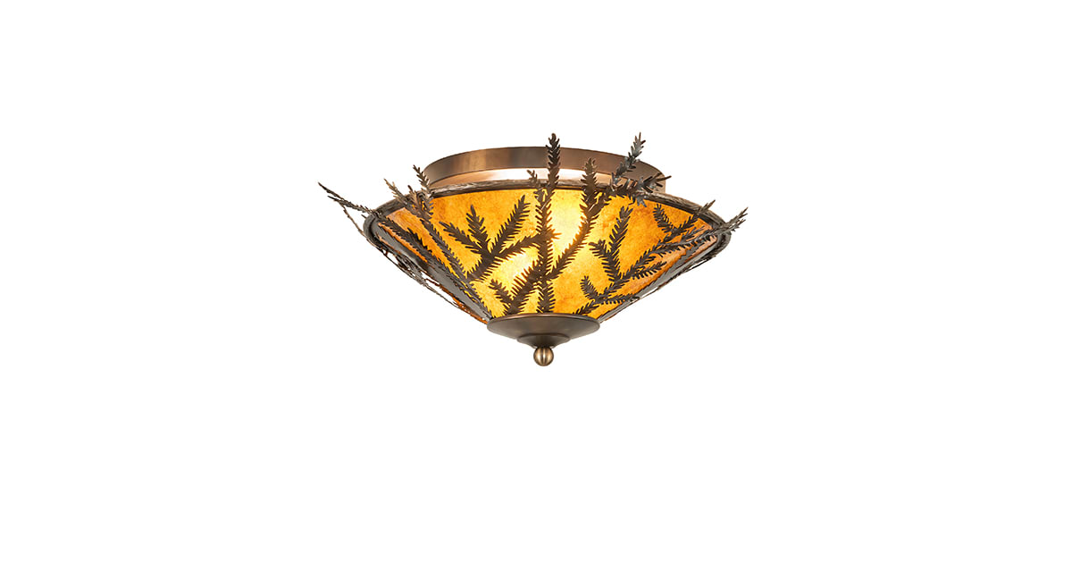 Meyda Tiffany 257934 Pine Branch 2 Light 20" Wide Semi-Flush Ceiling ...