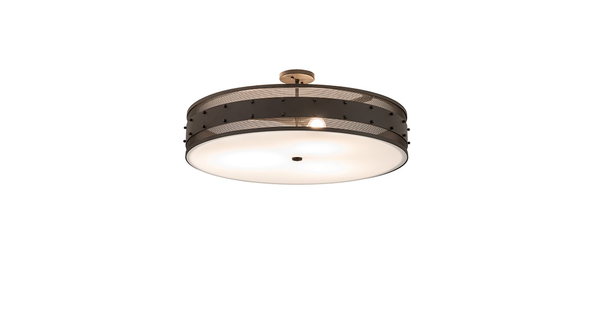Meyda Tiffany 258294 Nolan 3 Light 30" Wide Semi-Flush Drum Ceiling ...