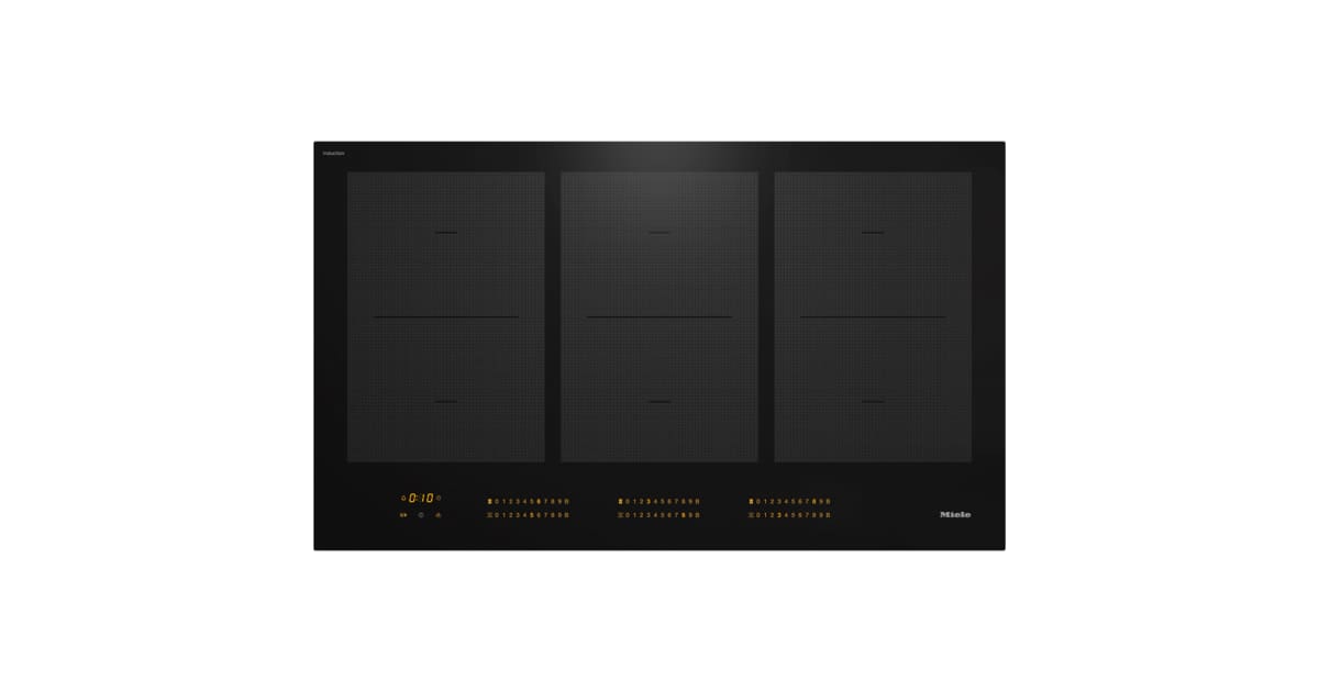 Miele KM7745FLB 36 Inch Wide 6 Burner Induction Cooktop with Twin ...