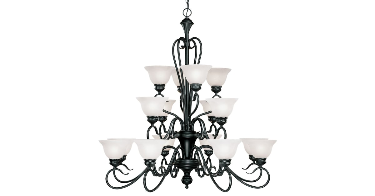Millennium Lighting 616-BK Devonshire 16 Light Three Tier Chandelier ...