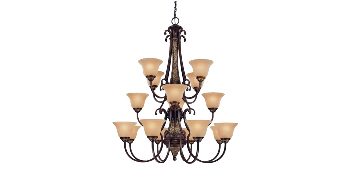 Millennium Lighting 1316-W/HB Lexington 16 Light Three Tier Chandelier ...