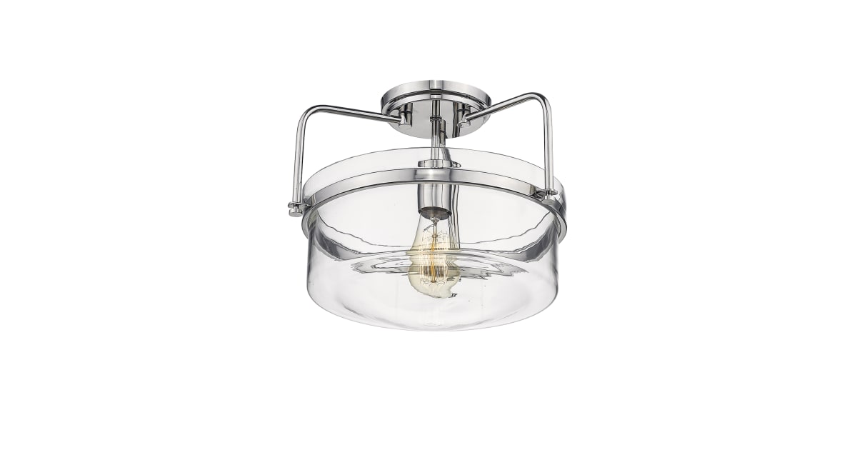 Millennium Lighting 2401-PN Single Light 14" Wide Semi-Flush Drum ...