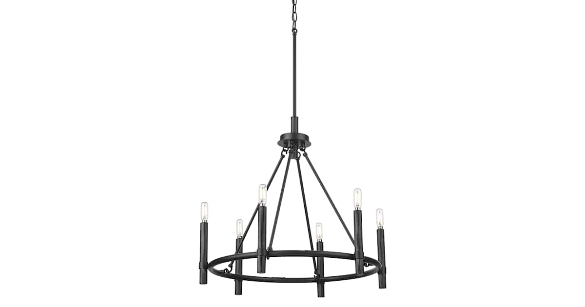 Millennium Lighting 25656-MB Skyva 6 Light 25" Wide Pillar Candle Style ...