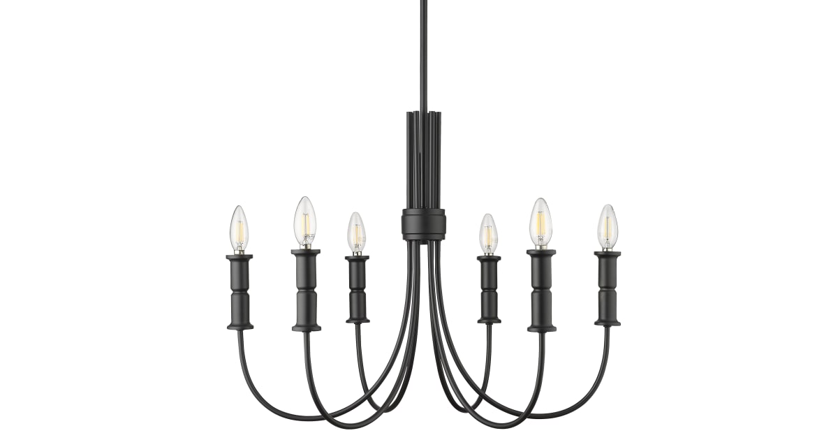 Millennium Lighting 29206-MB Potiss 6 Light 26" Wide Taper Candle Style ...