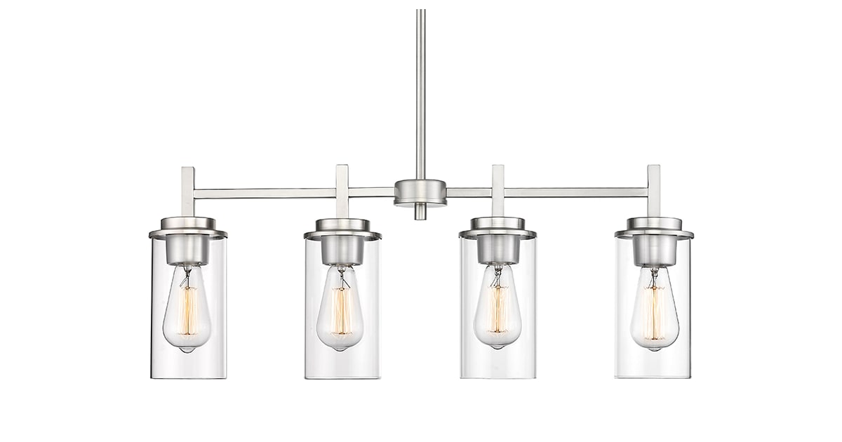 Millennium Lighting 495004-BN Janna 4 Light 28" Wide Linear Chandelier ...