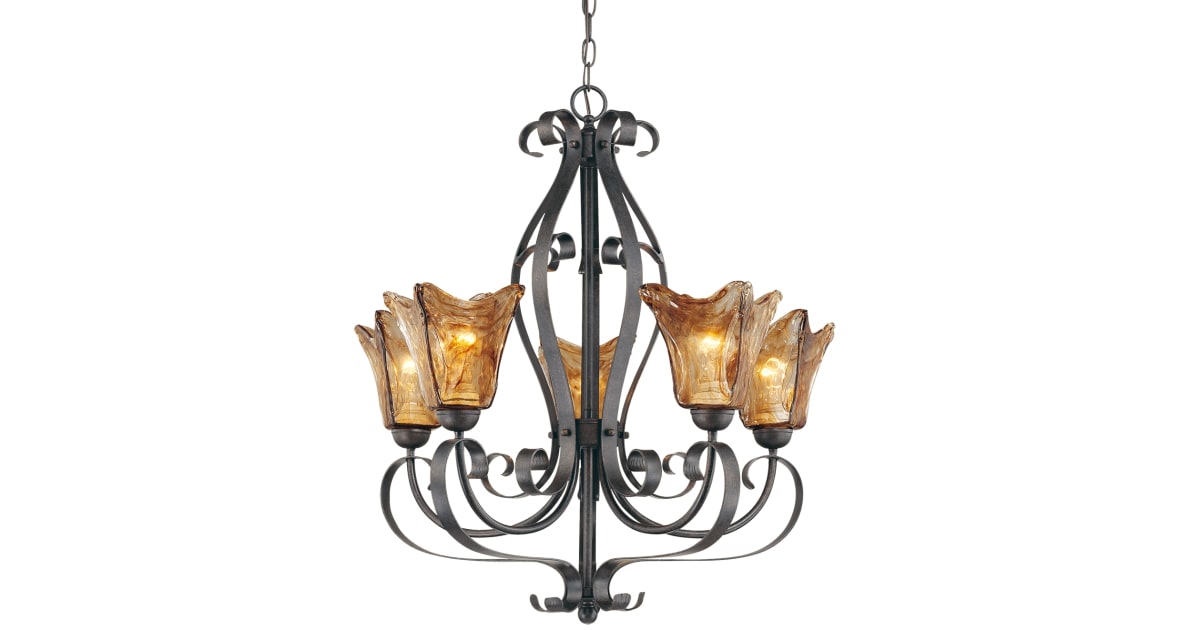 Millennium Lighting 7125-BG Chatsworth 5 Light Single Tier Chandelier ...