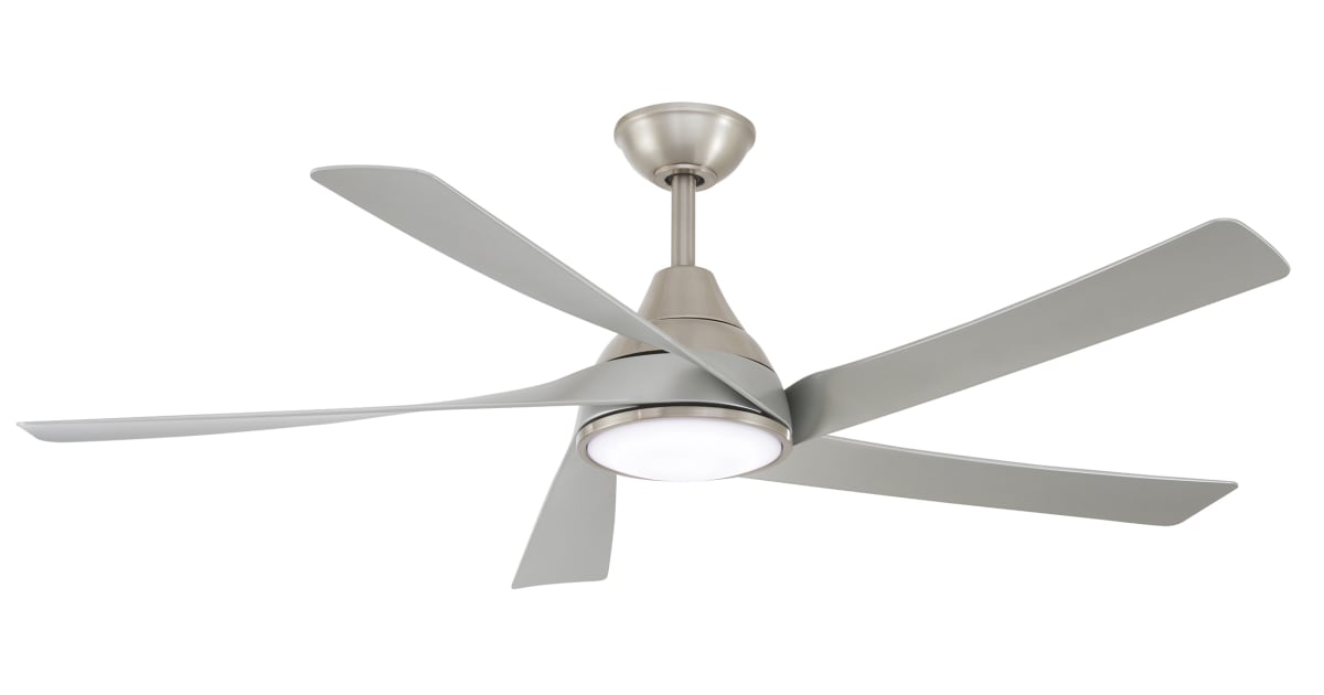 MinkaAire F765L-BN/SL Transonic 56" 5 Blade Indoor LED Ceiling Fan with ...