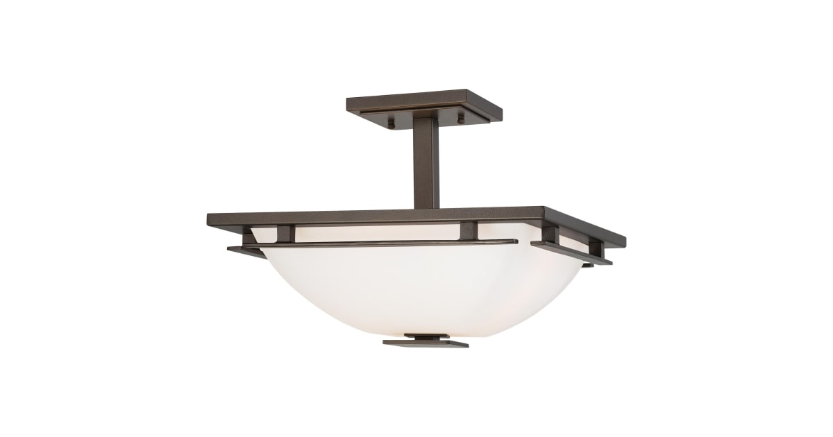 Minka Lavery 1279-172 2 Light Semi-Flush Ceiling Fixture in Smoked Iron ...