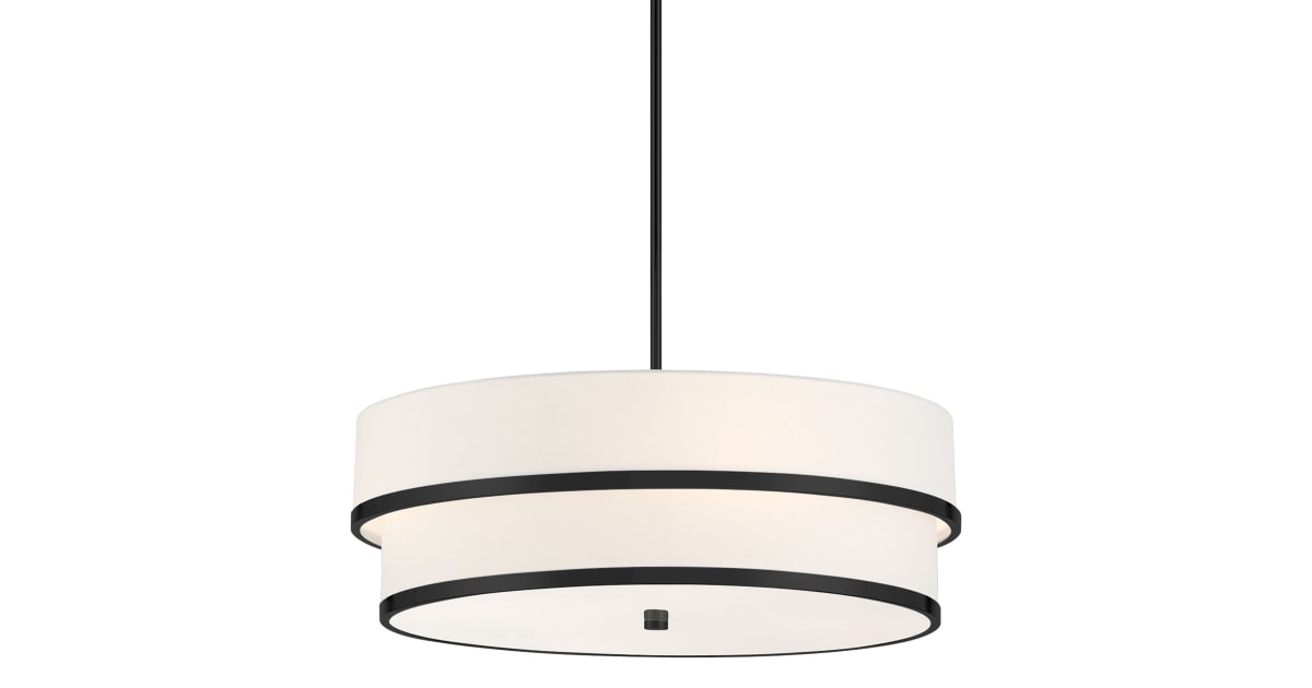 Minka Lavery 2445-66A Cascade 4 Light 24" Wide Pendant with White Linen ...